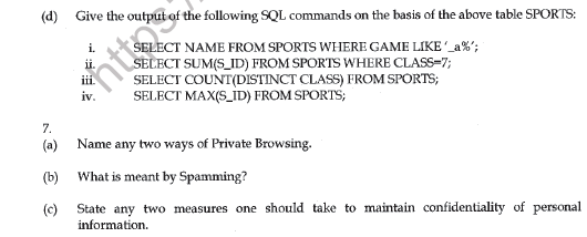 CBSE Class 11 Informatics Practices Question Paper Set V Solved CBSE Class 11 Informatics Practices Question Paper Set V Solved